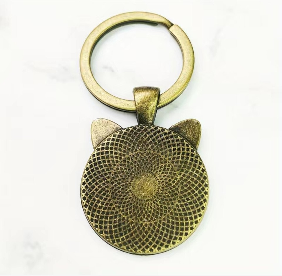 1pc Black Cat Ear Shaped Keychain -Ships non-machinable usps stamp- No ...