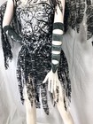 7 PC Dark FALLEN ANGEL COSTUME Set Gothic Lace WINGS Halo Dress GLOVES ...