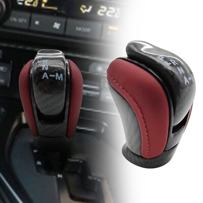 Black Carbon Fiber Edition Red Leather Shift Knob For Nissan GTR R35 ...