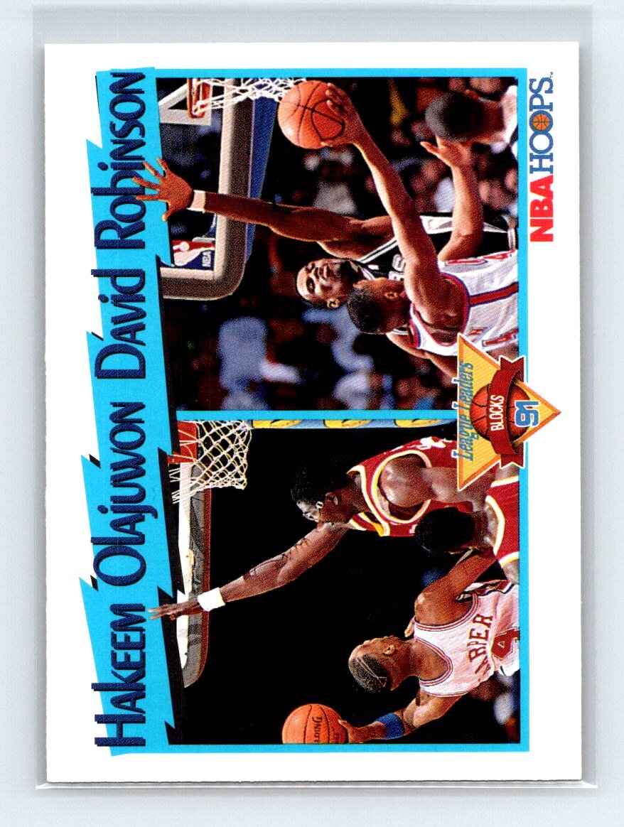 1991-92 Series 1 League Leaders #309 Hakeem Olajuwon / David Robinson ...