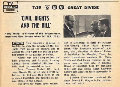 1964 TV AD CIVIL RIGHTS BILL H.R. 7152 HARRY RASKY INTERVIEWS NEW YORK ...