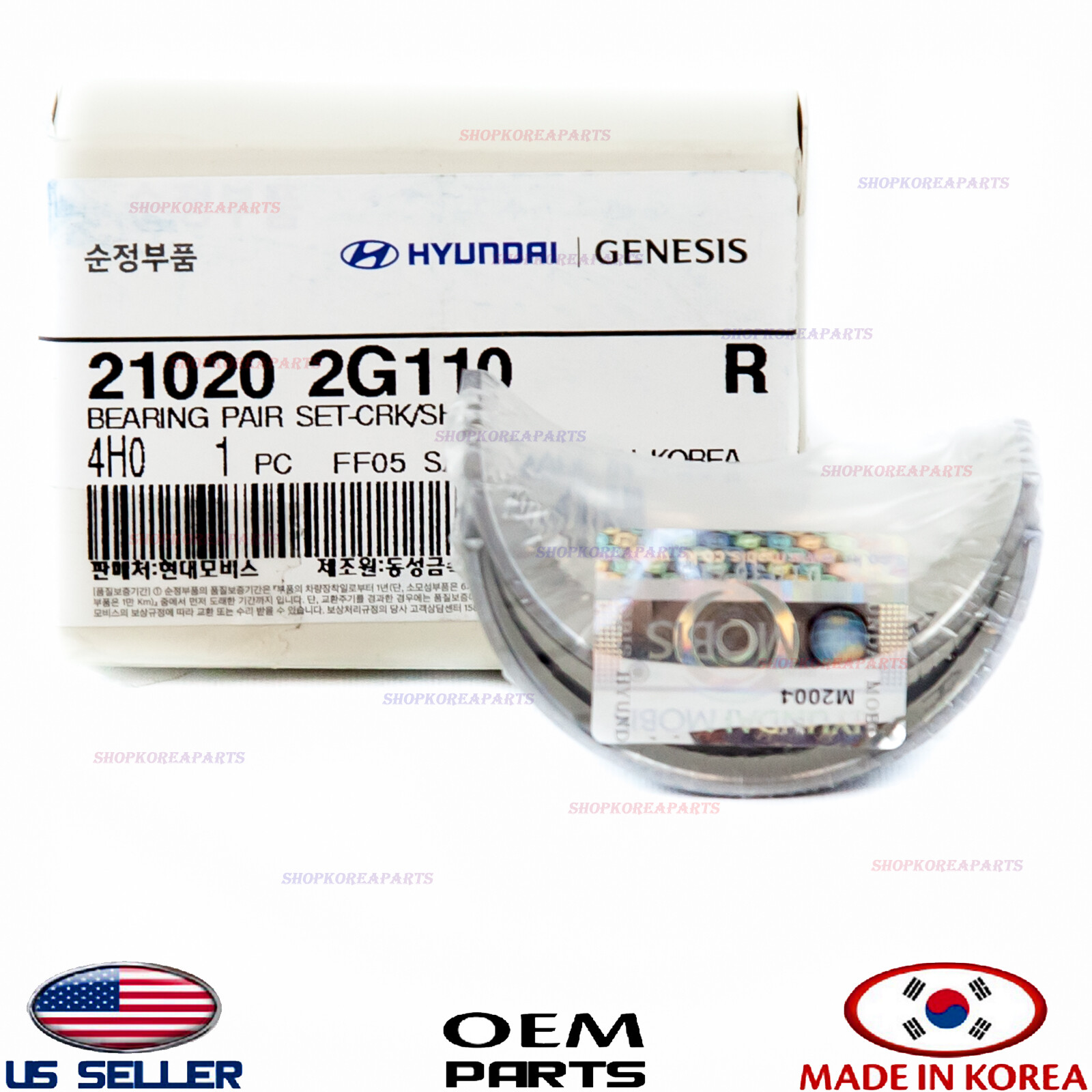 Genuine Crankshaft Main Bearing 1pair OEM Kia Hyundai 2.0L 2.4L ...