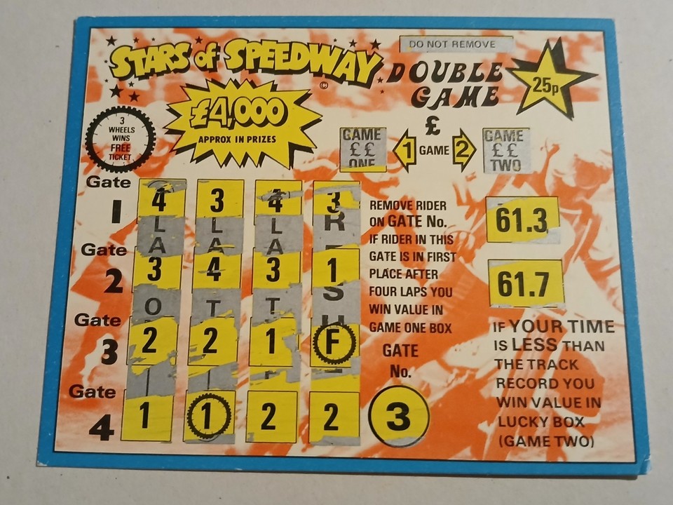 DOUG WYER Action Stars Of Speedway Lottery Scratch Card | eBay UK