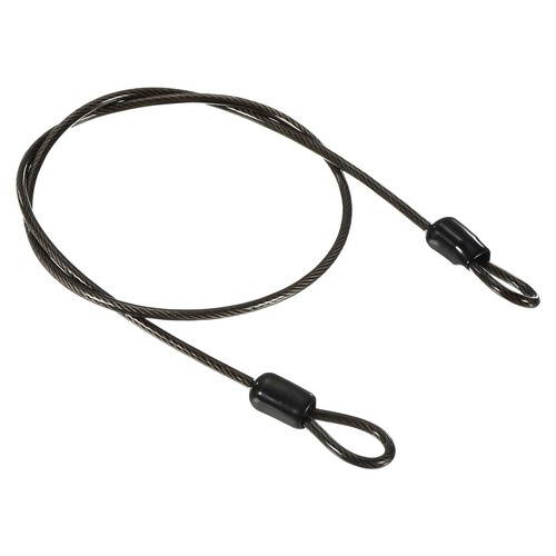 Security Steel Cable 2.5mmx0.5m Coated Luggage Lock Rope w Loop Black ...