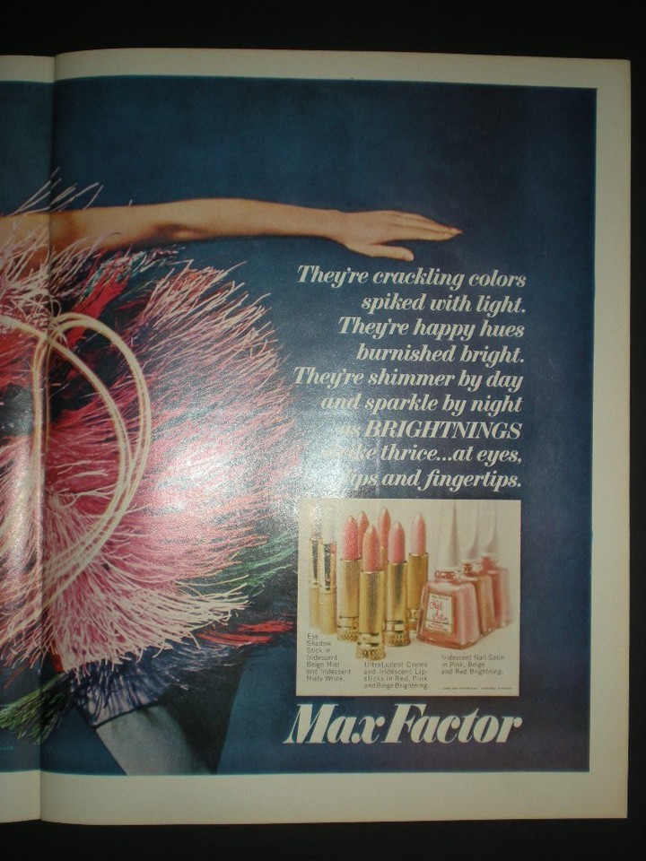 1967 Woman with Light Whip Max Factor Lip Stick vintage 2 page photo Print Ad | eBay