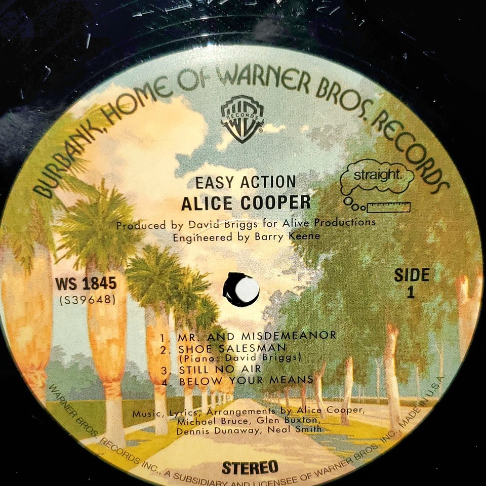 ALICE COOPER Easy Action 180 Gram Vinyl LP VG+ Plays Well WB WS 1845 | eBay