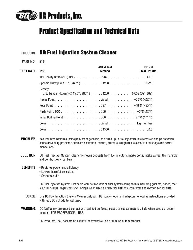 BG Fuel Injection System Cleaner PN 210 | eBay