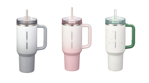 Starbucks SS Stanley Tumbler Pink, Gray Kenzer & Green Pebble Quencher ...