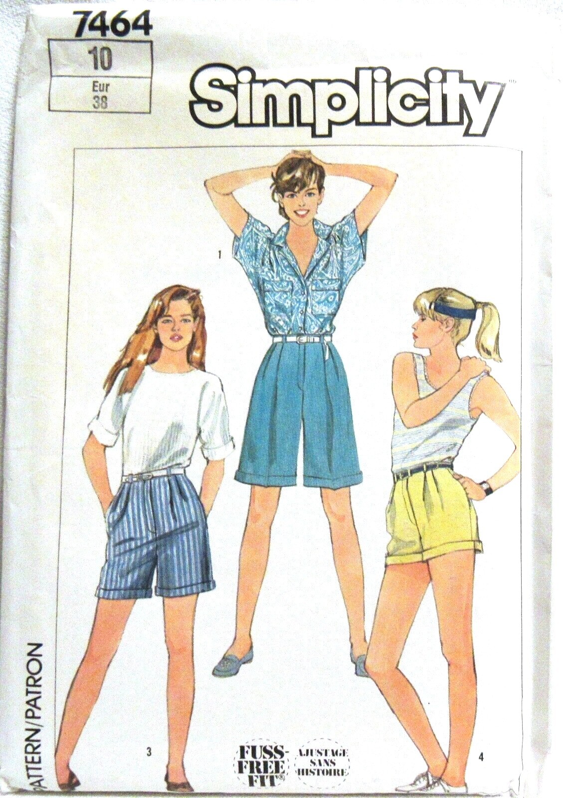 SIMPLICITY PATTERN 7464 FUSS FREE FIT MISSES SET OF SHORTS IN 3 LENGTHS ...