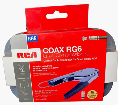 RCA RG6 Quad Compression Coax Connector Kit (11-Piece) VHC145KITR RCA ...