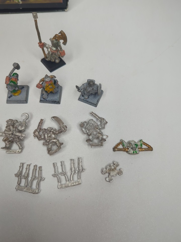 Dwarf Metal Lot of 13 Warhammer Fantasy Games Workshop Dwarves + Cannon ...