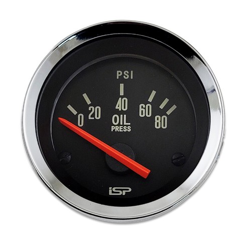 VW ISP RALLY SERIES BLACK 80 PSI OIL PRESSURE GAUGE 2-1/16 BUG GHIA ...