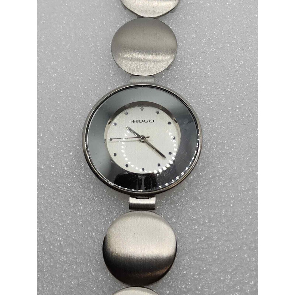 Hugo Boss Silver Disc Disk Circle VTG Bracelet Polka Dot Modern Art ...