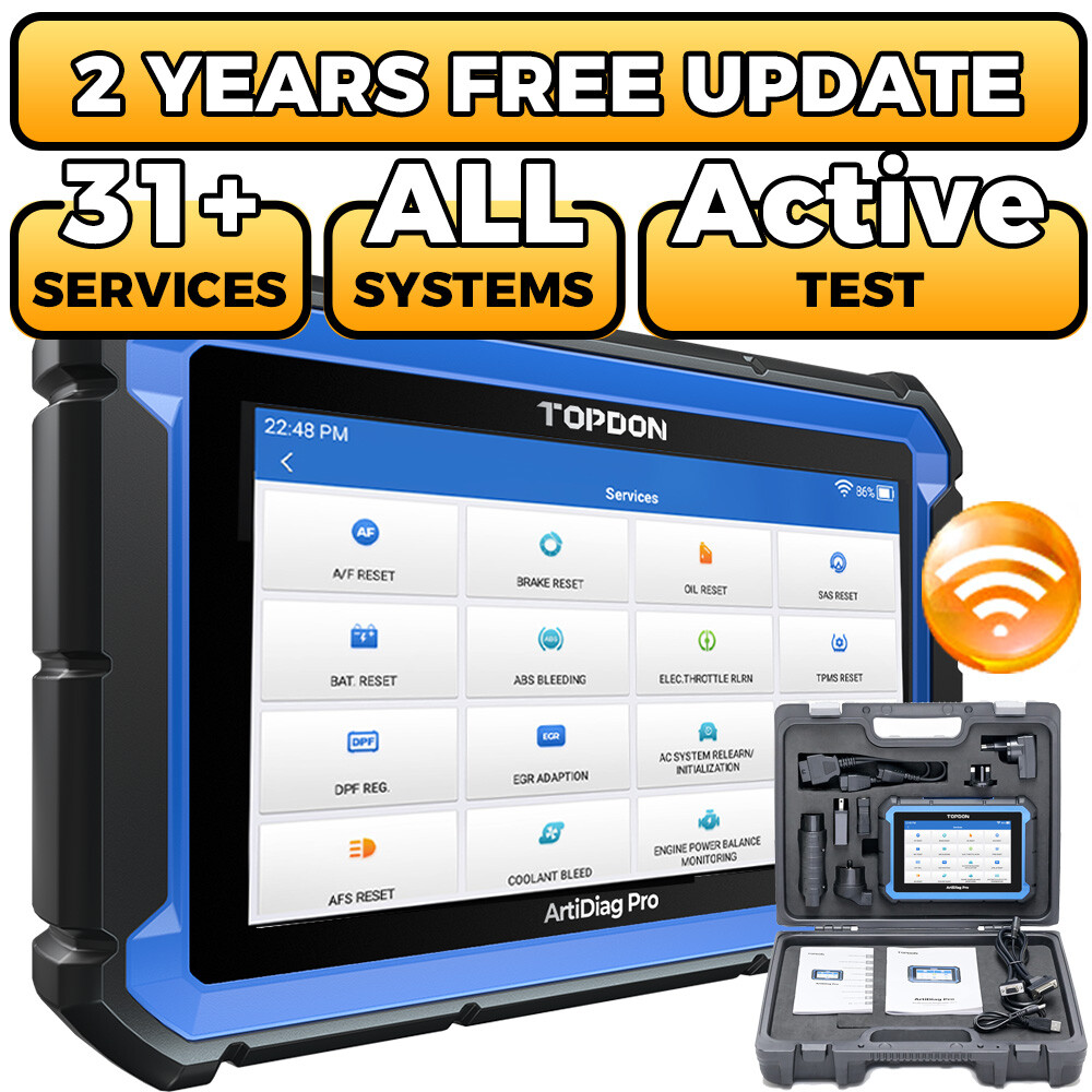TOPDON ArtiDiag PRO OBD2 Car Diagnostic Tool Code Reader Key Coding DPF ...