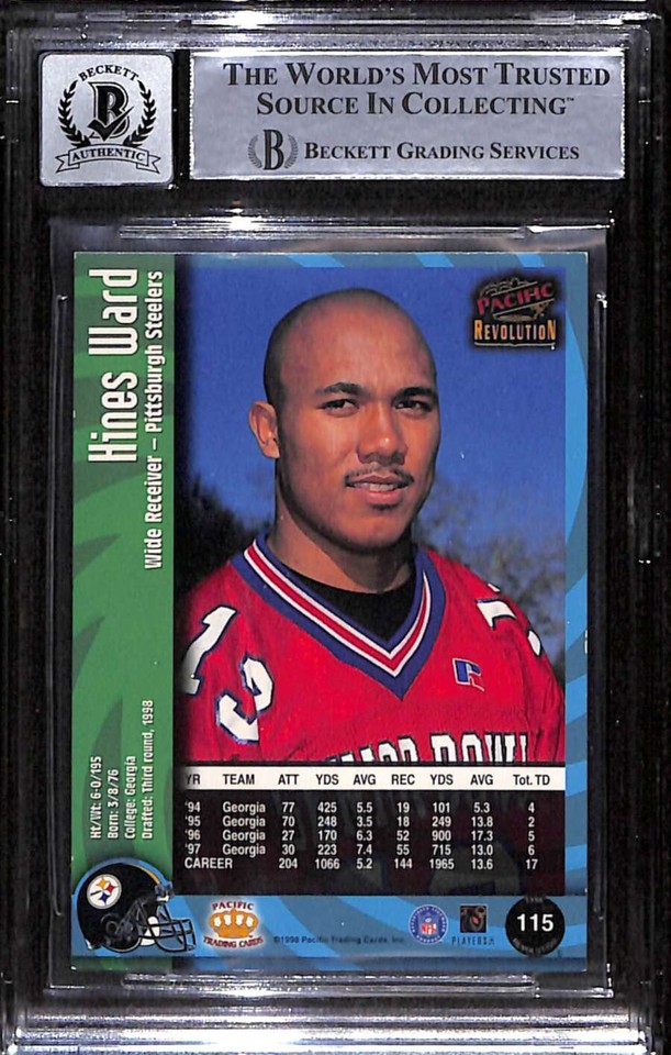 1998 Revolution 115 Hines Ward BGS Auto 10 Autographed BAS Authentic ...