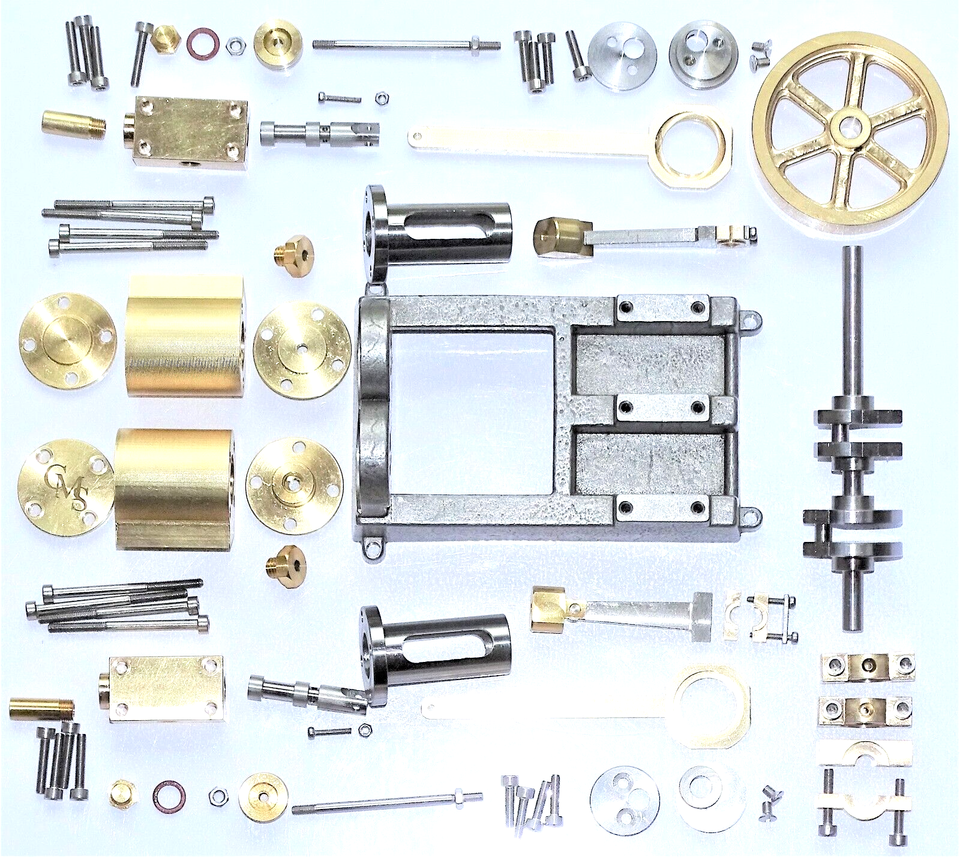 Live Steam Twin Cylinder Mill Model Steam Engine Fully Machined Metal ...