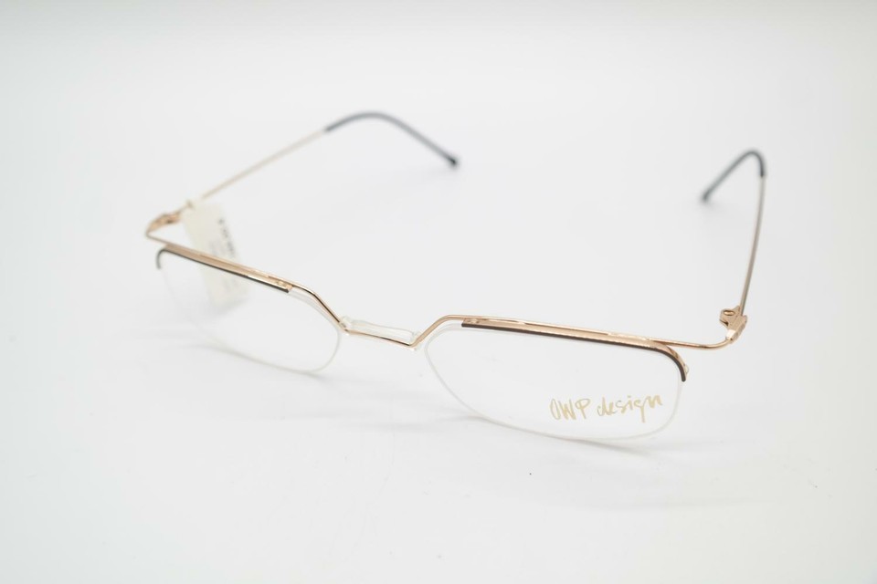 Vintage OWP Design 8520 642 Gold Brown Half-Frame Glasses Eyeglass ...