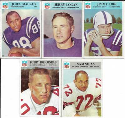 1966 Philadelphia Football 5 Card Colts & Cardinals Lot with John ...