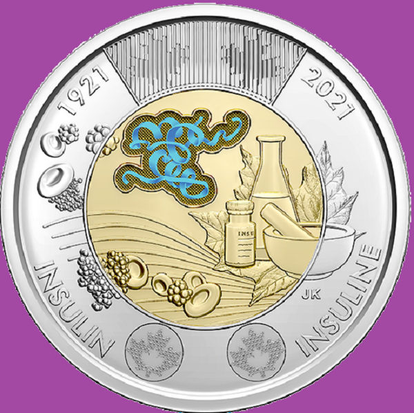 Set of Six 2021 to 2024 Canada Colored Toonie Coins i/c Black Ring $2 ...