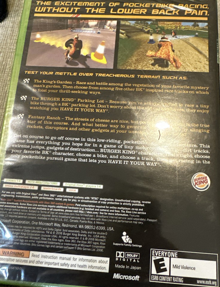 Pocketbike Racer (Microsoft Xbox 360, 2006) Burger King Promo Game NEW ...