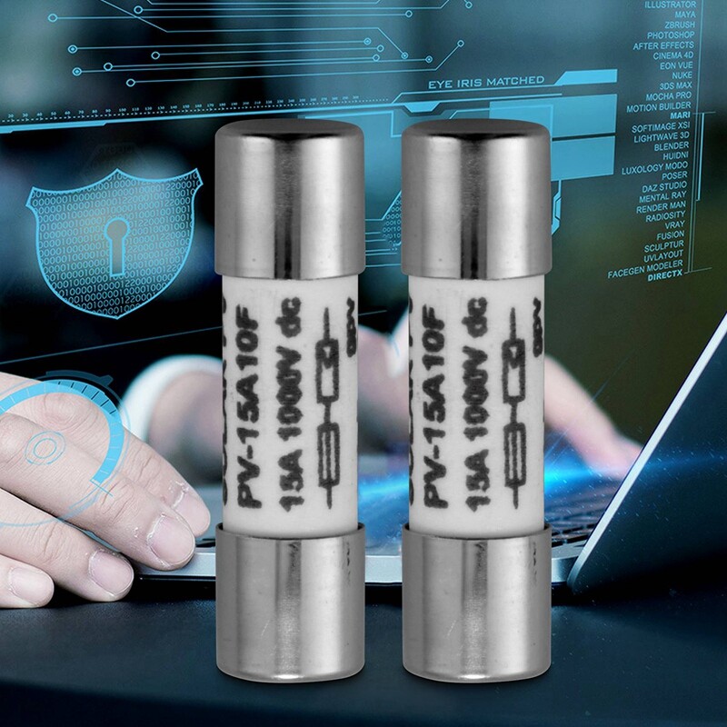2X(10 Pcs 1000 Fuse Solar PV Explosion-proof Fuse Silver - 15A C3L7 ...