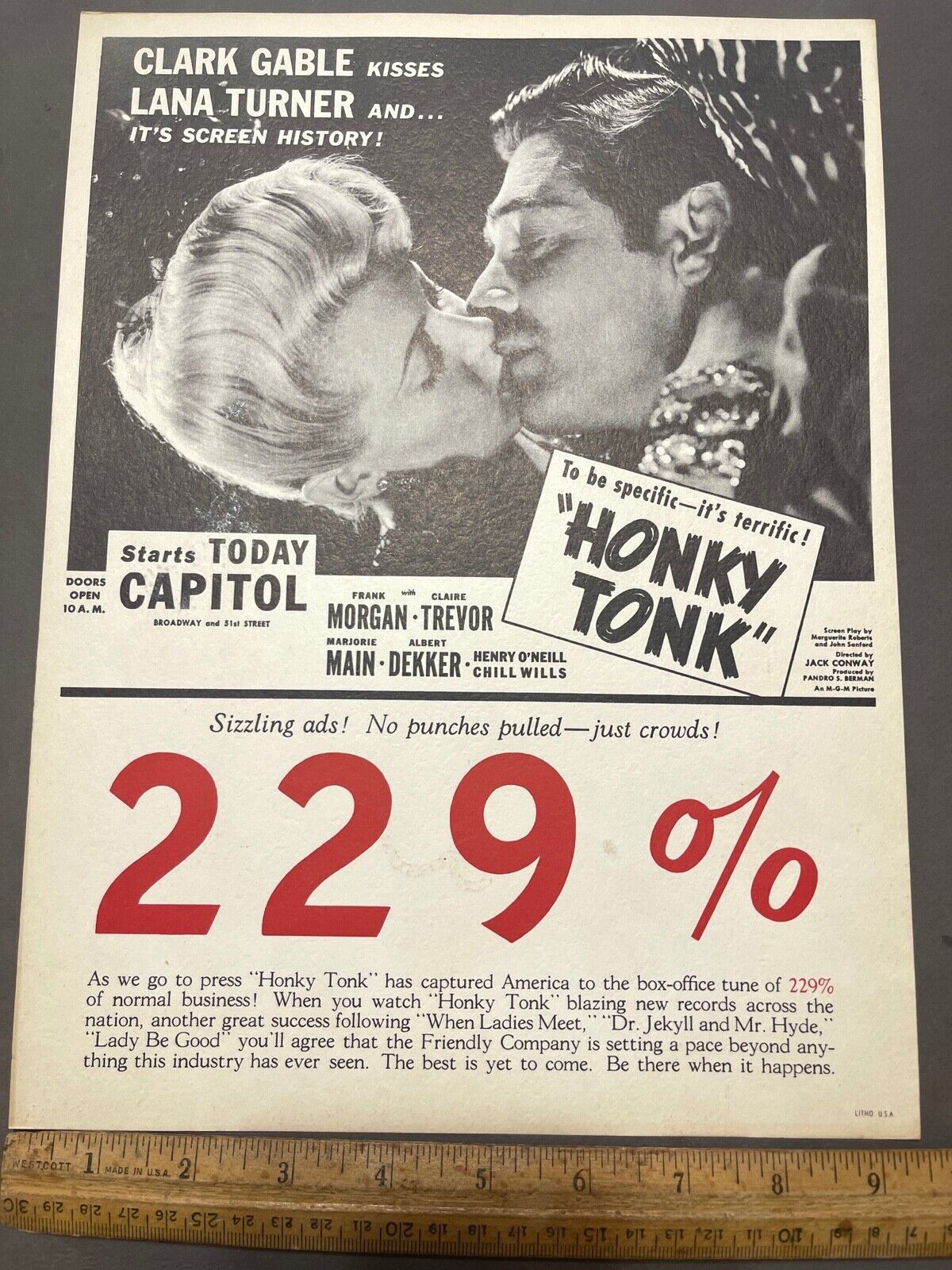 1940S MGM MOVIE TRADE ADS POSTER JACQUES KAPRALIK 10% OFF 2 OR MORE $4 ...