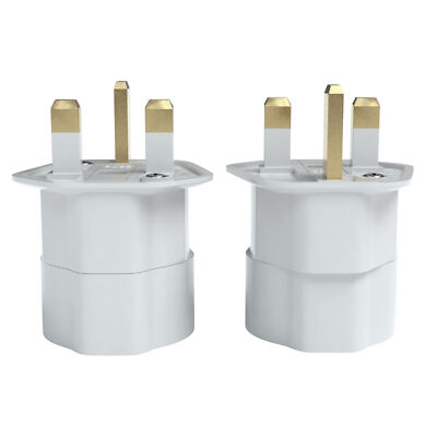 2x Reiseadapter DE auf UK GB England 3pin Steckdose Reisestecker ...