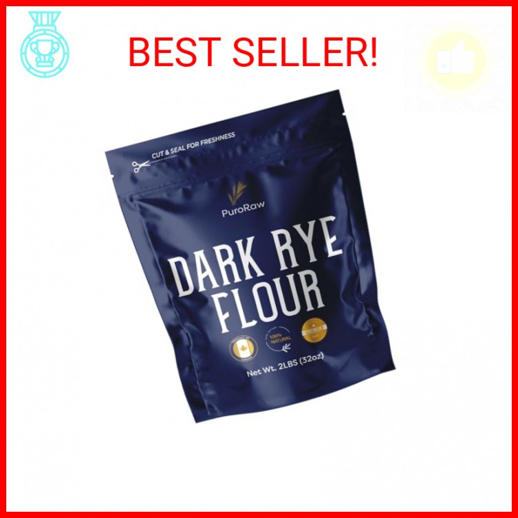 PuroRaw Dark Rye Flour, 2lbs, Dark Rye Flour for Bread Machine ...