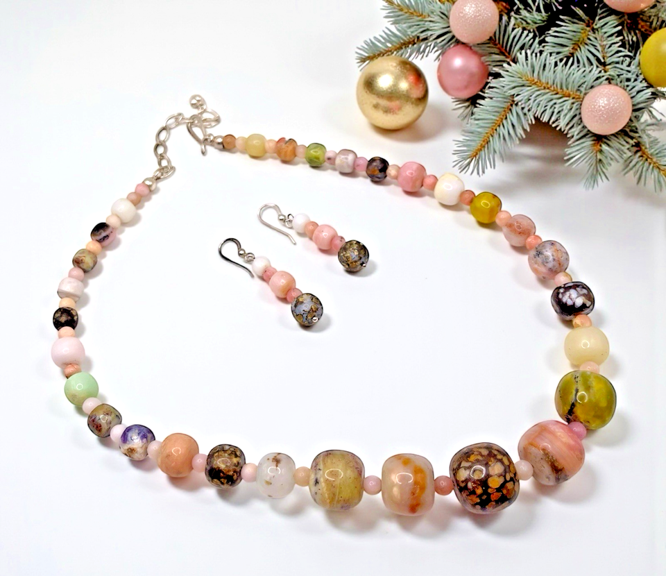 New Jay King DTR 925 Graduated Pink Multi-Gemstone Beaded Necklace ...
