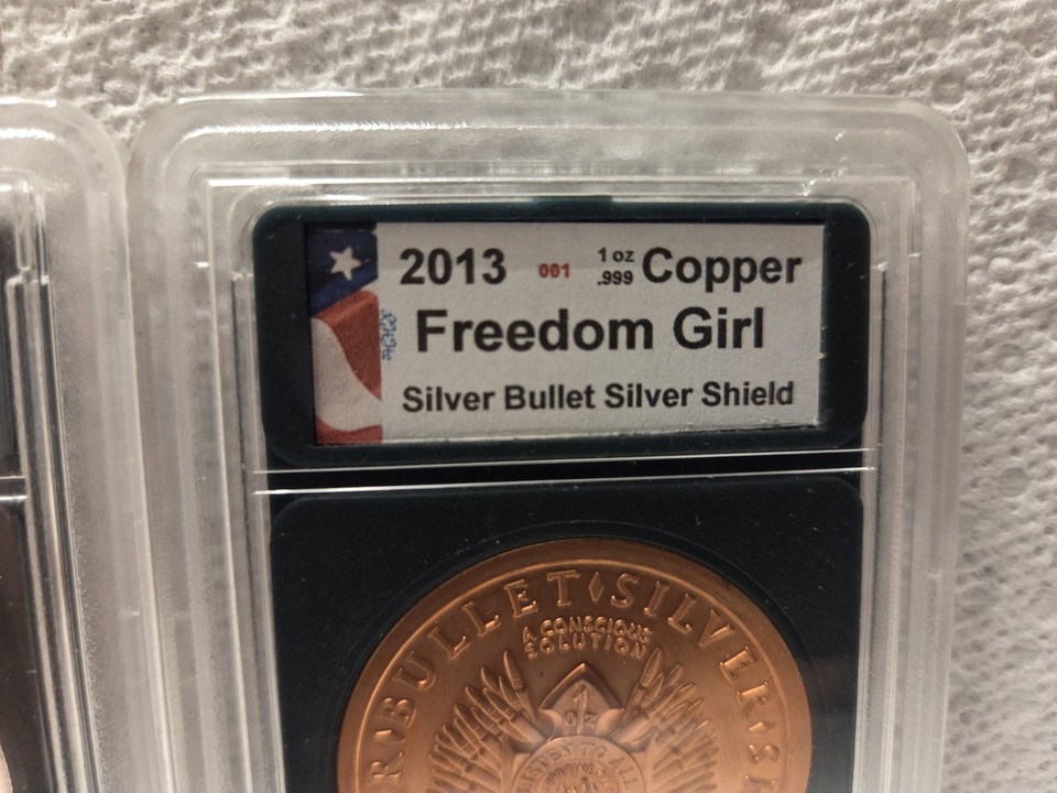 2013 Freedom Girl .999 Fine 1 oz Silver & Copper Rounds Silver Bullet ...