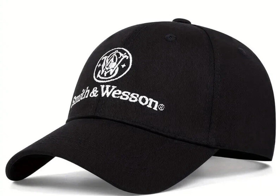 SMITH & WESSON Firearms Black W/White Embroidery Adjustable Baseball ...