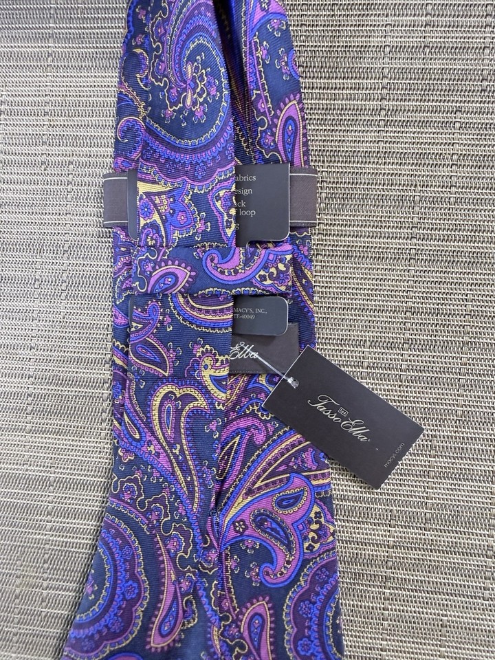 Tasso Elba Mens Silk Tie ‘Berry’ Paisley / Brand New With Tags | eBay