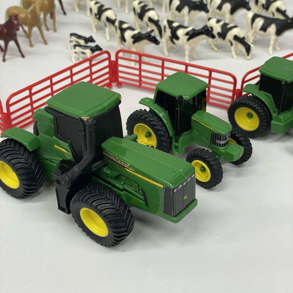 John Deere ERTL Value Farm Set Workshop Tractors Cows Horses ...
