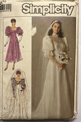 8426 Vtg 80s 1987 Simplicity SEWING Pattern Wedding Dress Bridesmaid Sz ...