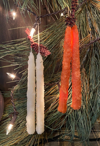 Primitive Country Christmas Tree Joined Wick 7" Hanging Lumpy Scented ...