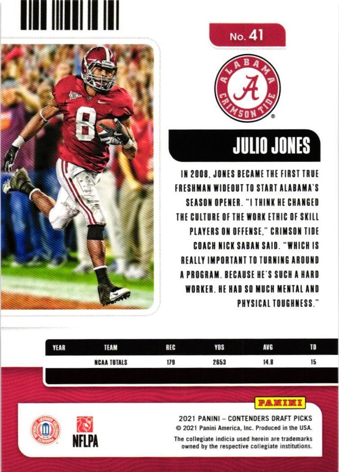 2021 Panini Contenders Draft Picks #41 Julio Jones | eBay