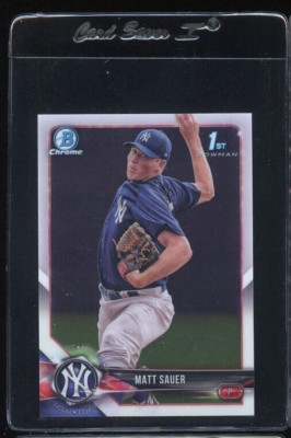 2018 BOWMAN CHROME PROSPECTS #BCP102 MATT SAUER ROOKIE RC NEW YORK ...