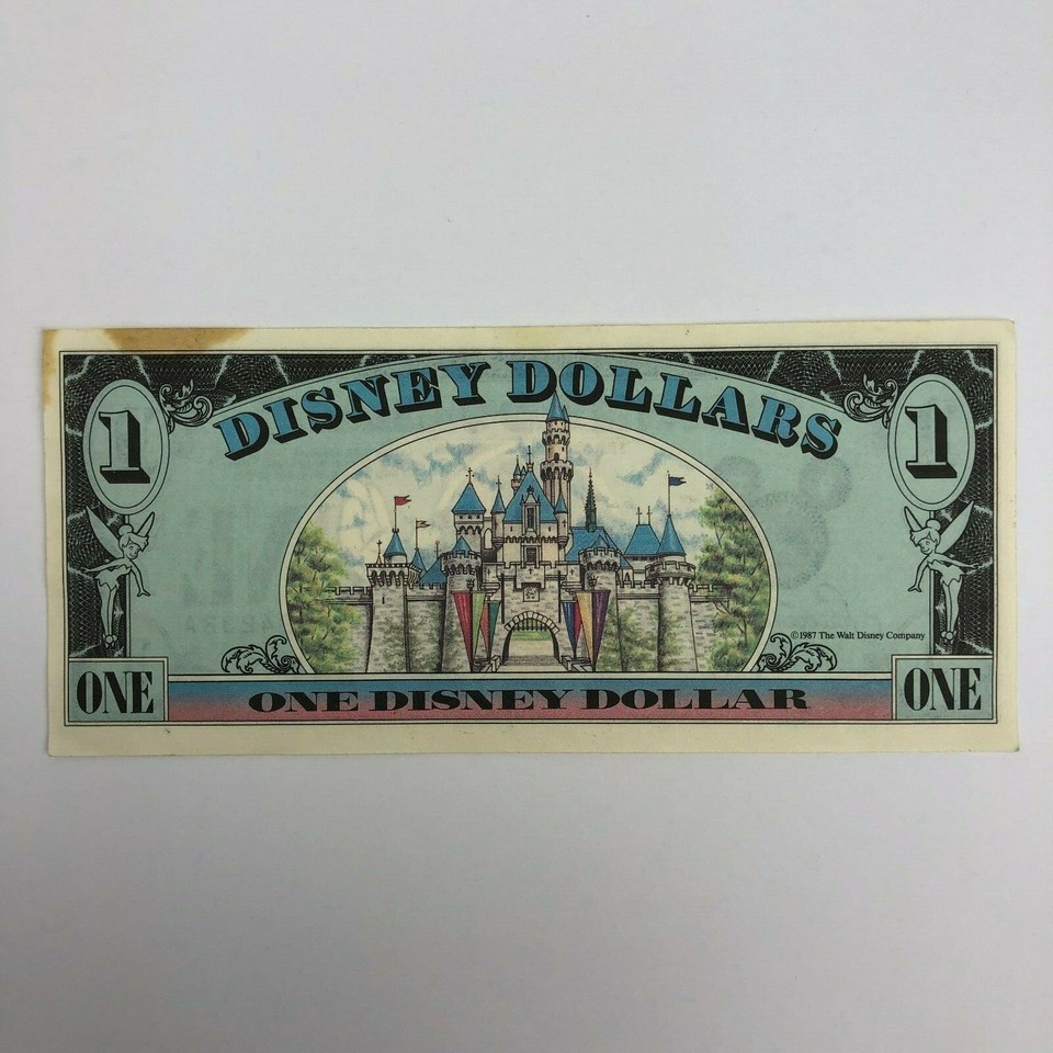 Vintage 1989 Walt Disney World Money - $1 Bill - D Series (a) | eBay