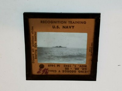 0963 PHOTO GLASS SLIDE PLANE/SHIP Military KING GEORGE V CLASS GR BR BB ...