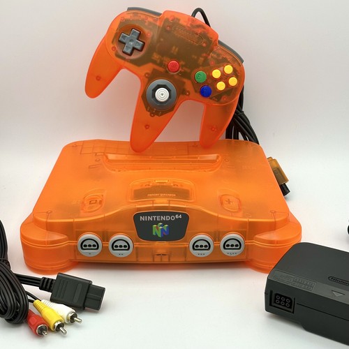 NEW Nintendo 64 N64 Clear Atomic Fire Orange Custom Console Bundle Set ...