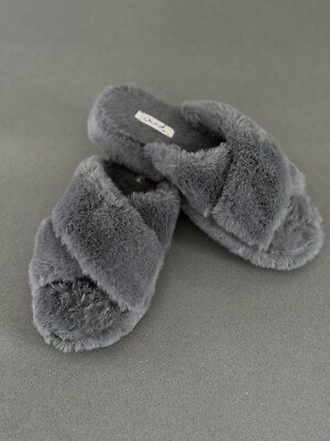 Ladies Cupid Fuzzy Slippers Size 9 Grey | eBay