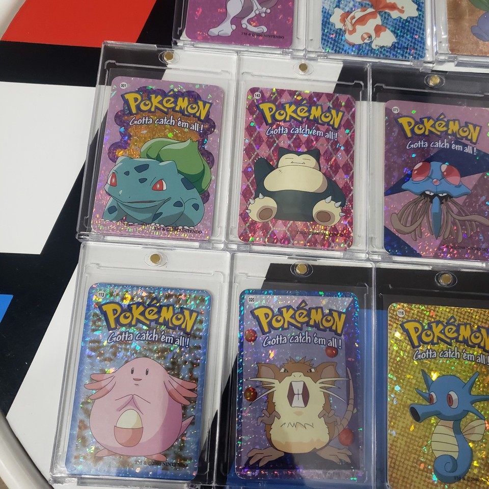 LOT Holo Prism Foil Pokemon Vending Machine Stickers MEWTWO BULBASAUR ...