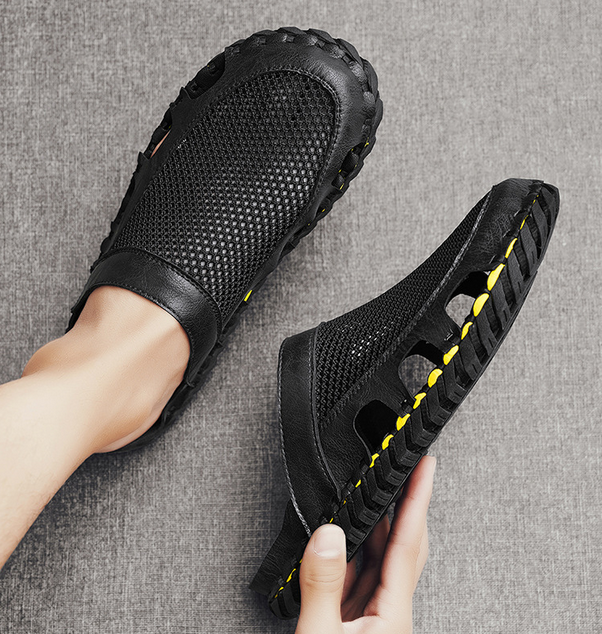 Men's Beach Ventilation Shoes Slippers Outdoor Casual Flats Summer ...