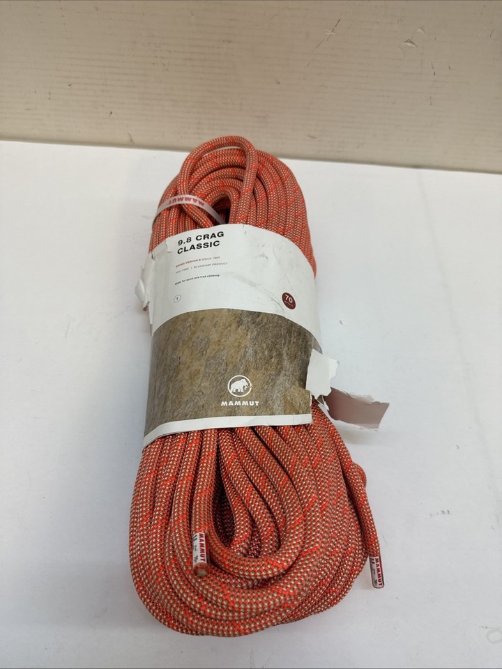 MAMMUT 9.8 70M CLASSIC CRAG ROPE - 70M - ORANGE/WHITE | eBay