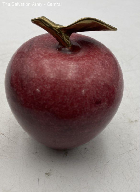 Red Decorative Free Standing Apple Paperweights With Leaf And Stem Set ...