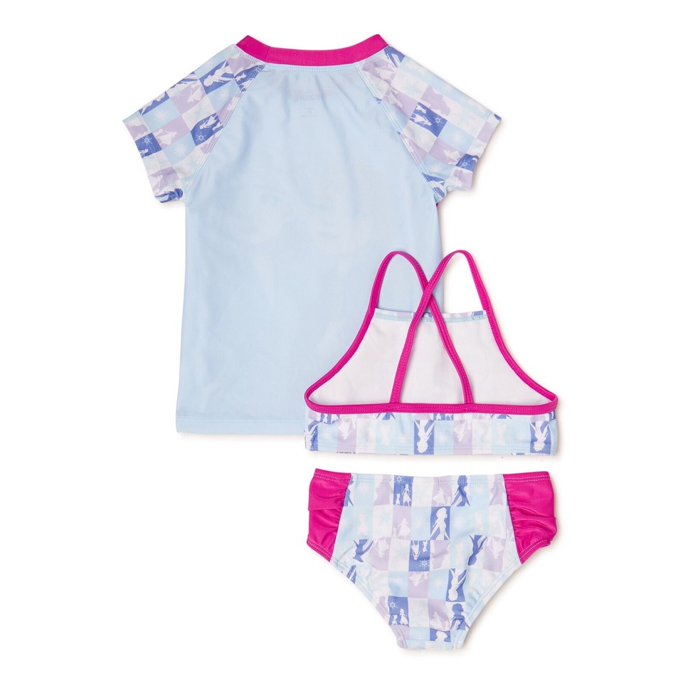 Disney ☆ Girls' Frozen 5-Piece Rash Guard Swimsuit Set ☆ Sizes 5/6-14/ ...
