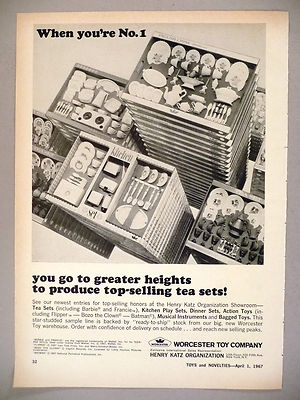 Worcester Toy PRINT AD - 1967 ~ tea sets, kitchen play sets, dinner ...
