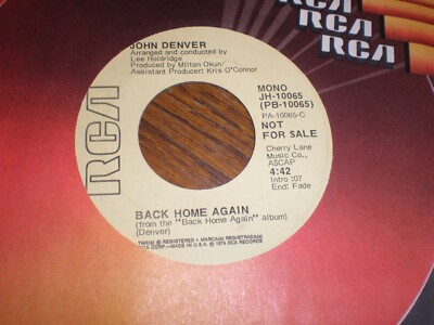 John Denver 45 Back Home Again PROMO RCA | eBay