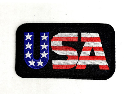 Biker Patch- USA Flag- Embroidered- 4" X 2" | eBay