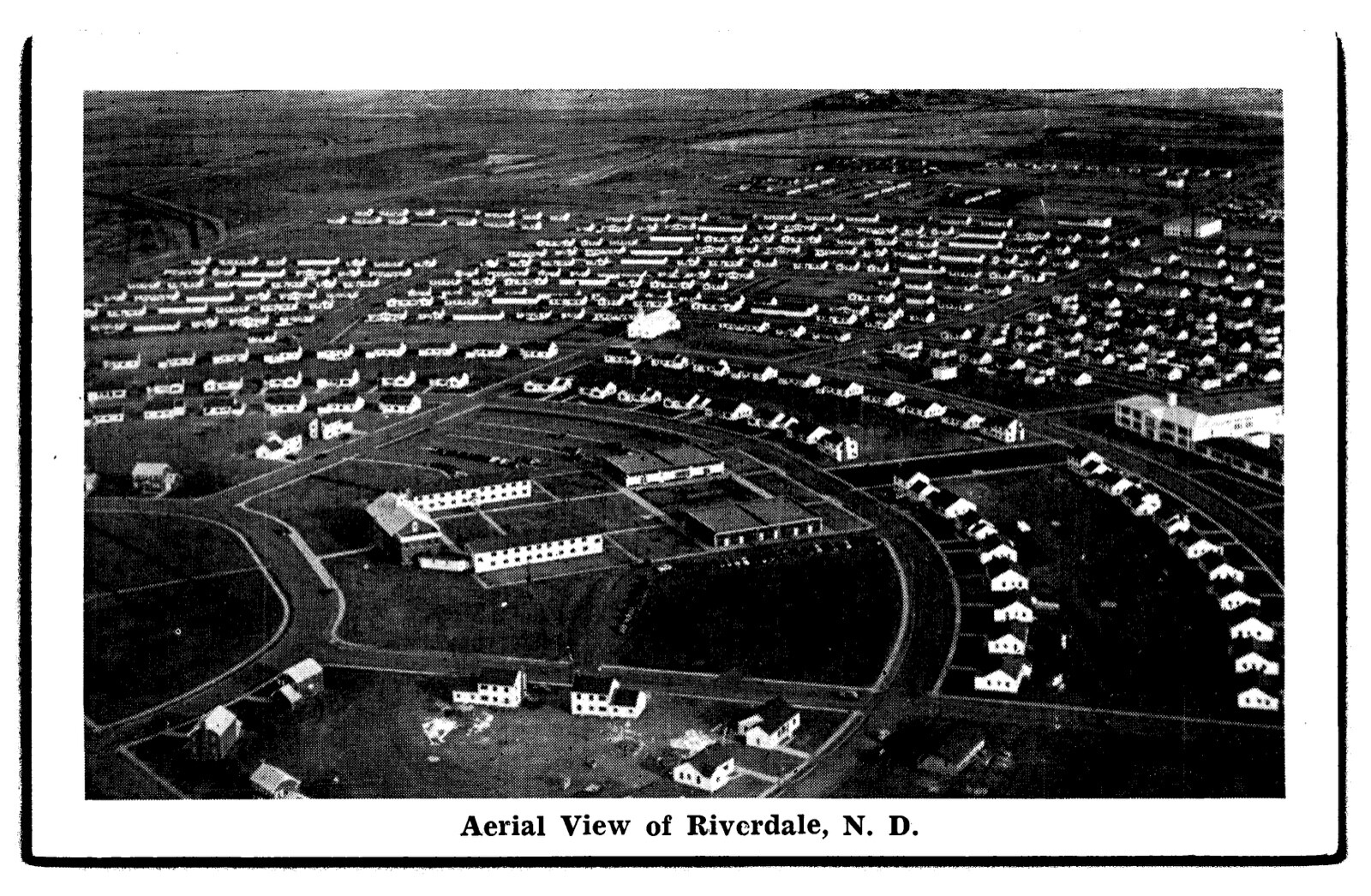 Aerial View of Riverdale, North Dakota Postcard, McLean County, Black ...